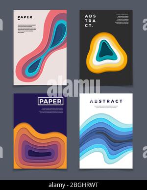 Colorful abstract layers. Papercut style background. Vibrant 3D ...