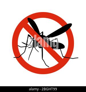 Mosquito Warning Prohibited Sign. Anti Mosquitoes, Insect Control ...