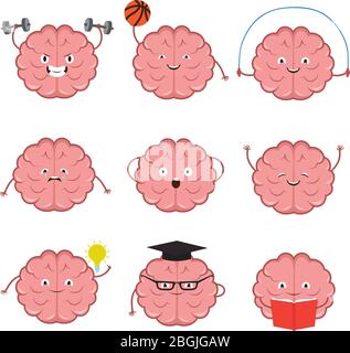 Clever brain icon, flat style Stock Vector Image & Art - Alamy