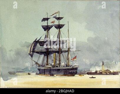 HMS Calypso 1897 Stock Photo - Alamy