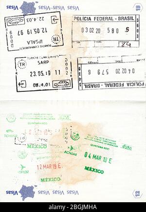 Entry And Exit Stamps For Turkey In A British Passport Stock Photo - Alamy