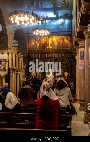 Egypt, Cairo, inside view of the Saint Virgin Mary's Coptic Orthodox ...