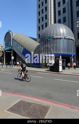 Entrance to Tower Gateway Docklands Light Railway DLR Station, Tower ...