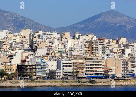 Port of Piraeus coastline, Athens, Attica Region, Greece, Europe Stock ...