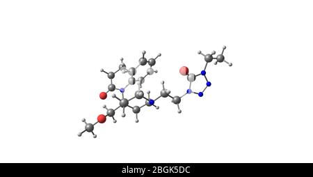 Alfentanil. Molecular model of the synthetic analgesic drug alfentanil ...