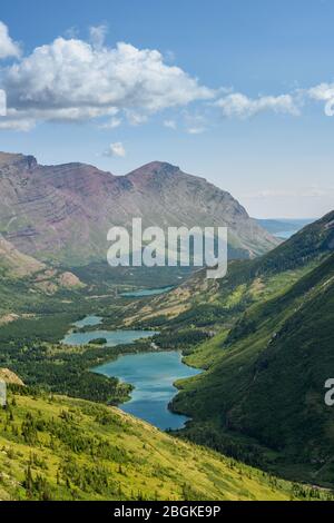 View of Bullhead Lake from Swiftcurrent Pass, Glacier National Park ...