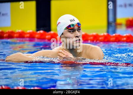 --File--Sun Yang swims in a swimming pool at the 2019 National Swimming ...