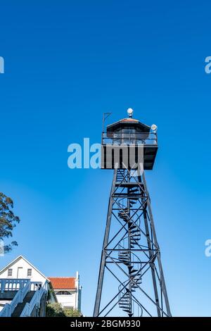 Alcatraz prison barracks or appartments from the front or center part ...