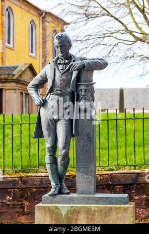 Statue of Johnnie Walker (1805 - 1857) the founder of the famous brand ...