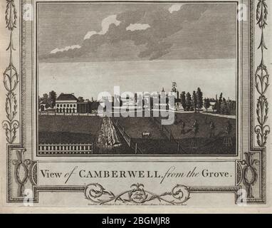 "View of Camberwell from the Grove". London. HARRISON 1776 old antique ...