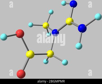 Structural chemical formula of creatine. 3D rendering. Neon shine Stock ...