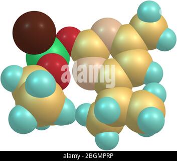 Diazinon (dimpylate) organophosphate insecticide molecule. Stylized ...