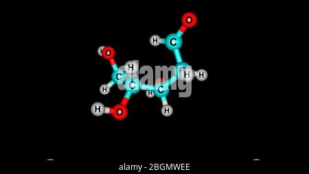 Deoxyribose sugar molecule, illustration Stock Photo - Alamy