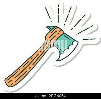 sticker of a tattoo style hatchet axe Stock Vector Image & Art - Alamy