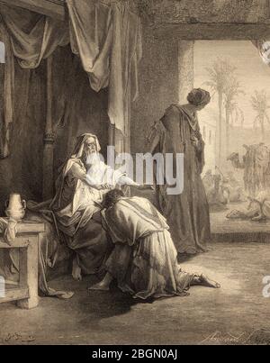 Genesis. Isaac Blesses Jacob. Sacred biblical history Old Testament ...