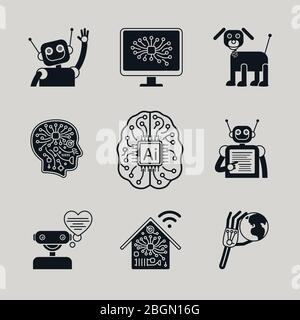 Artificial Intelligence Module Vector Icons Illustrating AI Frameworks ...