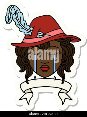 icon of crying human bard with banner Stock Vector Image & Art - Alamy