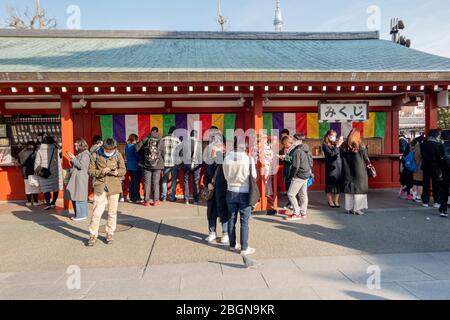 Sensoji Temple Tokyo Tourists are buying some amulet and talisman at ...