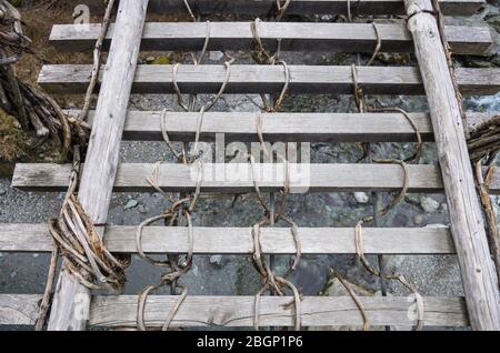 Iya valley and Kazurabashi vine bridge, Tokushima, Shikoku, Japan Stock ...