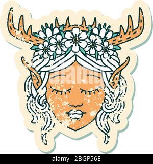 Retro Tattoo Style elf druid character face Stock Vector Image & Art ...