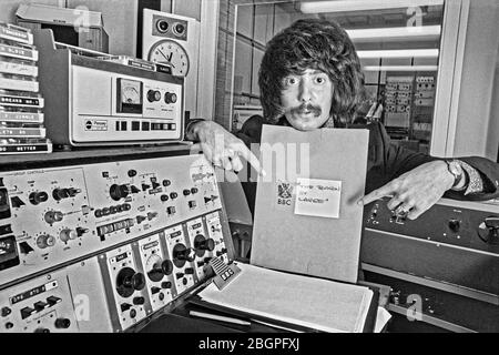 BBC DJ 'The Baron' at Radio Manchester in the early days of the station ...