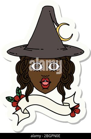 sticker of a human witch character face Stock Vector Image & Art - Alamy