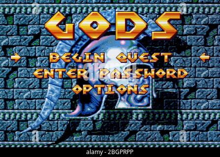 Gods - Bitmap Bros - Sega Genesis Mega Drive - Editorial use only Stock ...