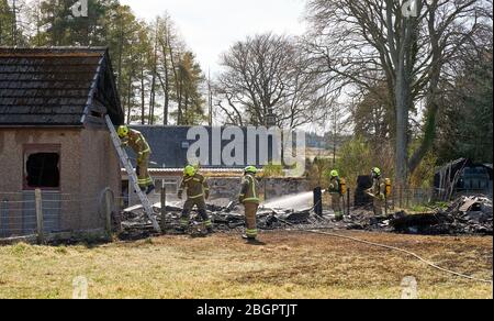 Dunphail Garage, Dunphail, Forres, Moray, UK. 22nd Apr, 2020. UK, IV36 ...