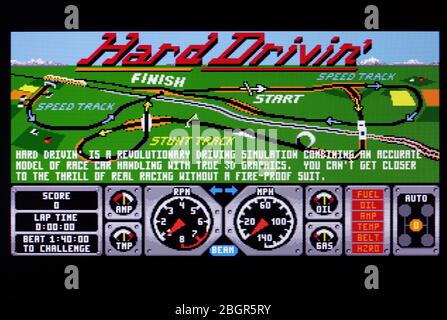 Hard Drivin' - Sega Genesis Mega Drive - Editorial use only Stock Photo ...