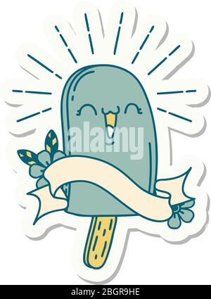 sticker of a tattoo style ice lolly Stock Vector Image & Art - Alamy