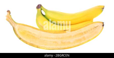 Halved ripe banana isolated on white background Stock Photo - Alamy