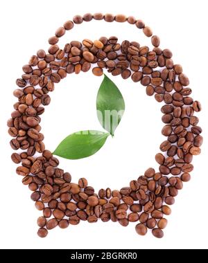 Clock shaped coffee beans isolated on white Stock Photo - Alamy