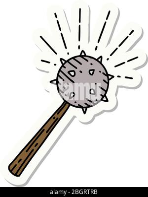 sticker of a tattoo style medieval mace Stock Vector Image & Art - Alamy