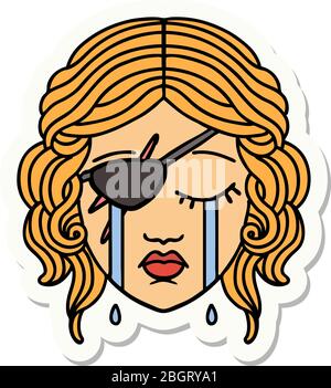 sticker of a crying human rogue character Stock Vector Image & Art - Alamy