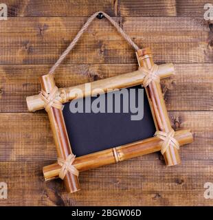 Rectangular chalkboard on wooden background Stock Photo - Alamy