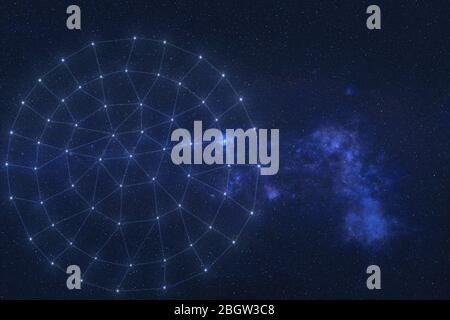 Weird round Constellation on the night sky . Science fiction wallpaper ...