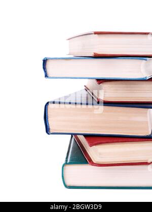 Books in a mess isolated on white Stock Photo - Alamy