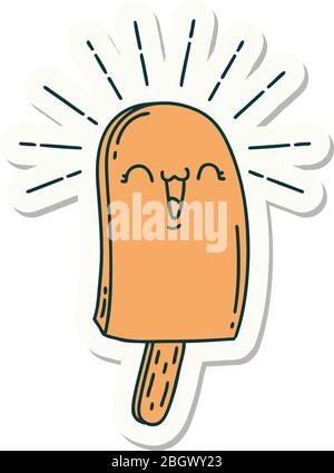 sticker of a tattoo style ice lolly Stock Vector Image & Art - Alamy