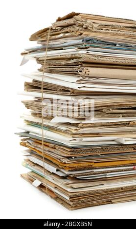 Big stack of papers, isolated on white Stock Photo - Alamy