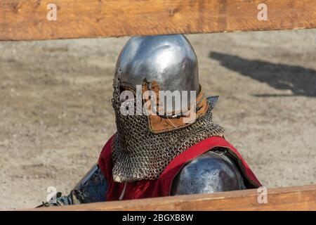Buhurt fighters at Hämeenlinna Medieval Fair in hämeenlinna Finland in ...