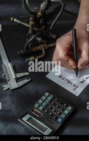 Caliper close up on dark glass Stock Photo - Alamy