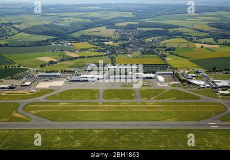 Aerial view, Paderborn-Lippstadt Airport, passenger airport in the ...