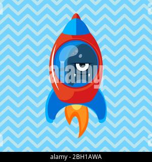 Angry cartoon flying monster. Vector illustration Stock Vector Image ...