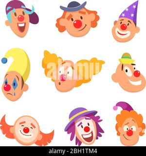 Funny Face With Colorful Hat And Tongue Out Jumping Out Of Box. Clumsy ...