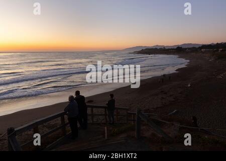 Sunset on Moonstone Beach Stock Photo - Alamy