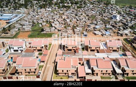 Mozambique, Maputo, Aerial view of upper class African suburb Stock ...