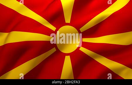 3D Macedonian flag Stock Photo - Alamy