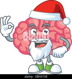 Cartoon design of human brain Santa with Christmas gift Stock Vector ...