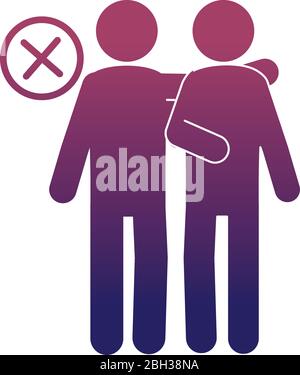 Vector illustration of avoid contact with sick people - prevention from ...