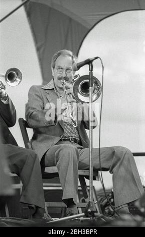 Don Lusher - portrait of the British jazz trombonist performing at the ...